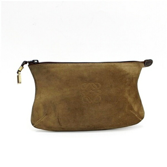 Loewe | Bags | Loewe Pouch Leather Anagram Light Brown Ladies | Poshmark